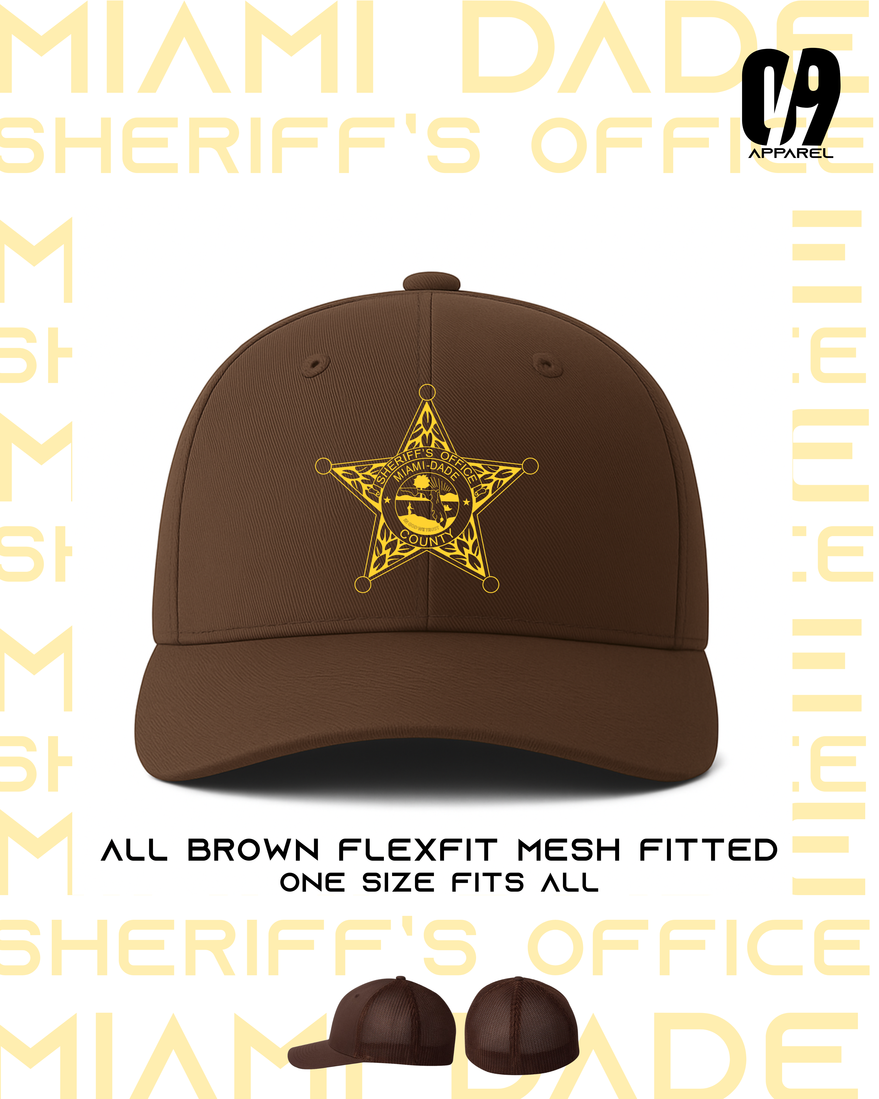 MIAMI-DADE SHERIFF'S OFFICE: FLEXFIT MESH FITTED HAT: STAR – 09 Apparel